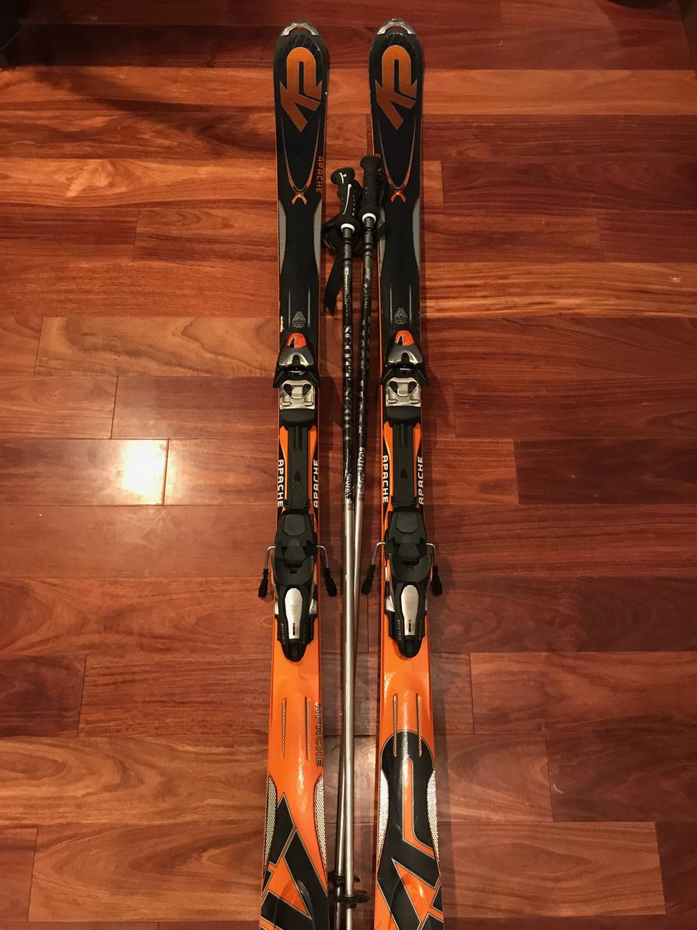 Mens K2 Apache Crossfire Skis with Poles | SidelineSwap