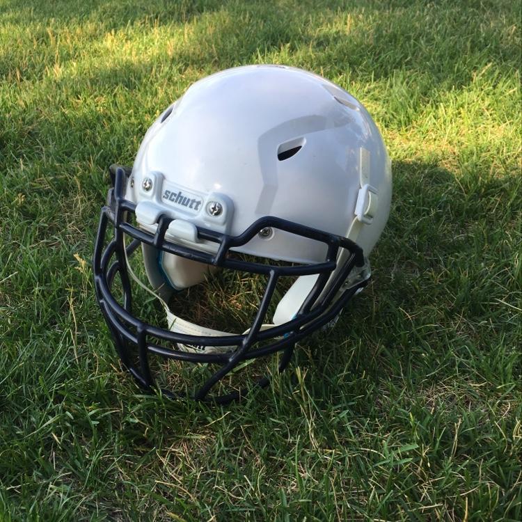 White Schutt Helmet Navy Blue Face Mask | SidelineSwap