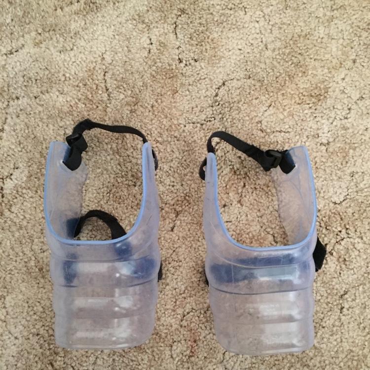 APX 2 Skates 9.5 EE and Shot Blockers | SidelineSwap