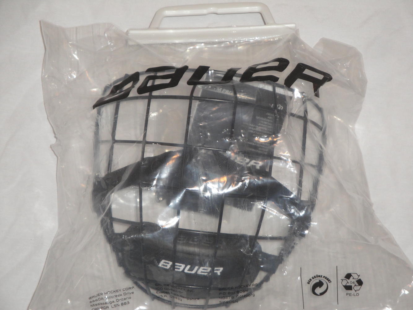 BAUER PROFILE II OREO CAGE WHITE BLACK MEDIUM NEW IN BAG ITECH ...