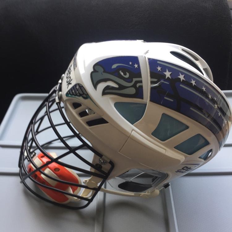 Box Helmet With Cage-NLL Rochester Knighthawks Worn | SidelineSwap