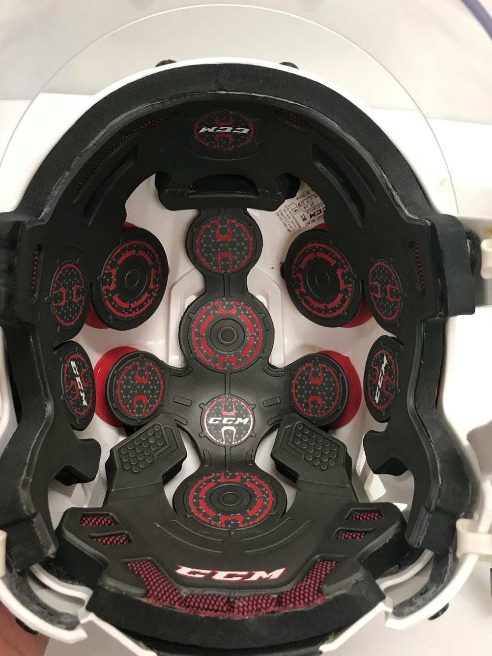 CCM Resistance Pro Stock White Hockey Helmet Small CCM Visor AHL 23386 ...