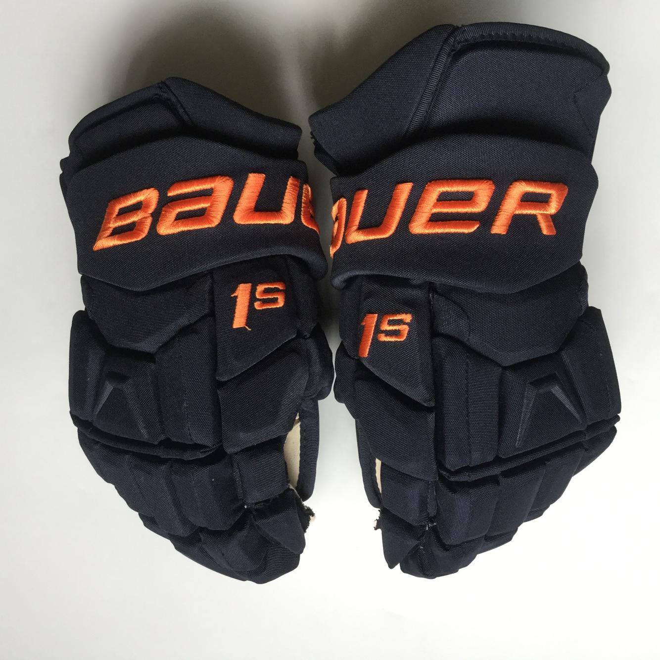 NEW Edmonton Oilers Pro Stock Bauer 1S Gloves - 14” | SidelineSwap