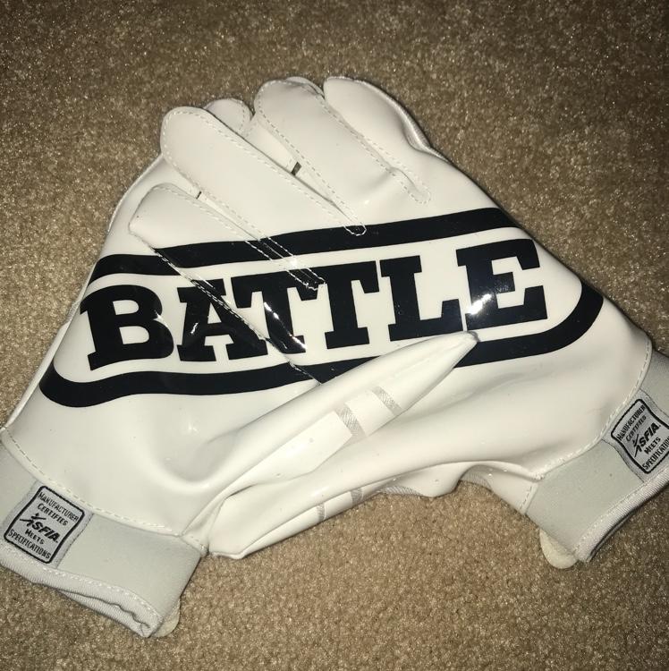 New Battle All White Football Gloves Size L | SidelineSwap