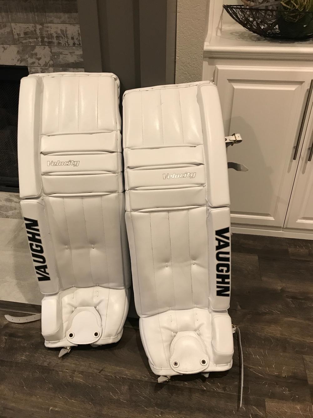 Very Rare set of Martin Brodeur game issued pro Stock Vaughn goalie ...