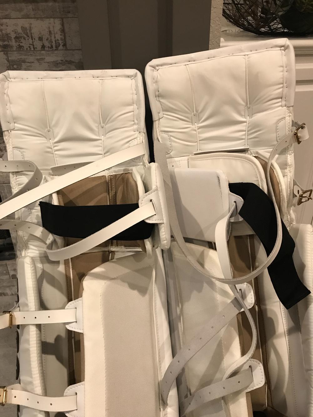 Very Rare set of Martin Brodeur game issued pro Stock Vaughn goalie ...