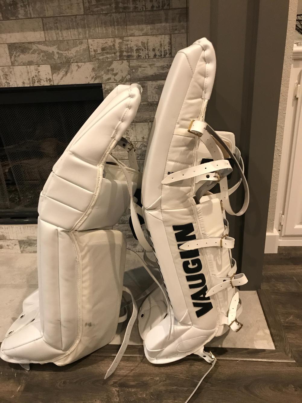 Very Rare set of Martin Brodeur game issued pro Stock Vaughn goalie ...