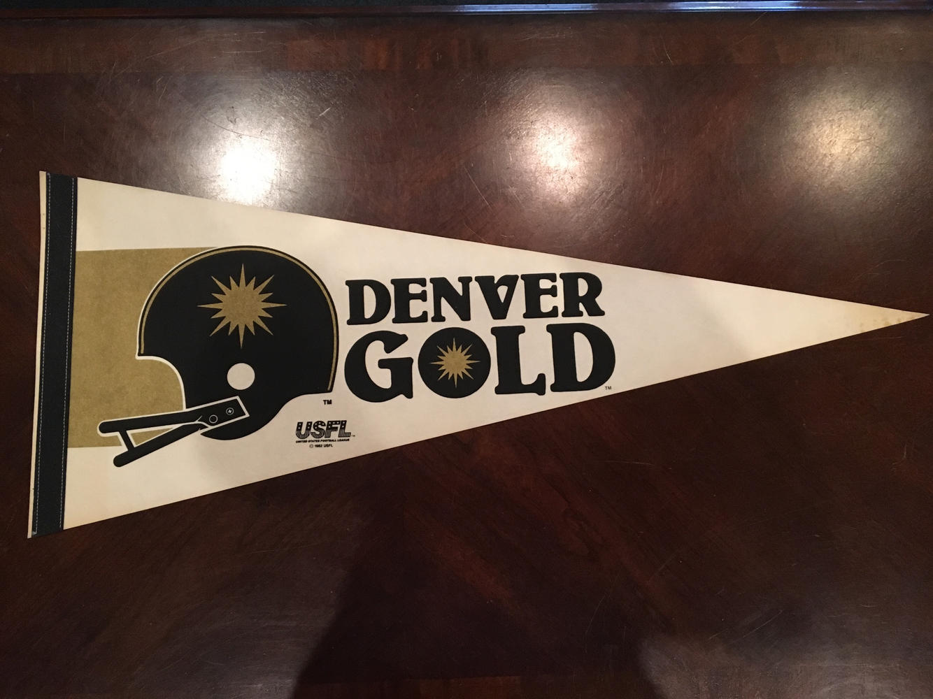 Rare Vintage USFL Football Denver Gold Football Pennant Memorabilia ...