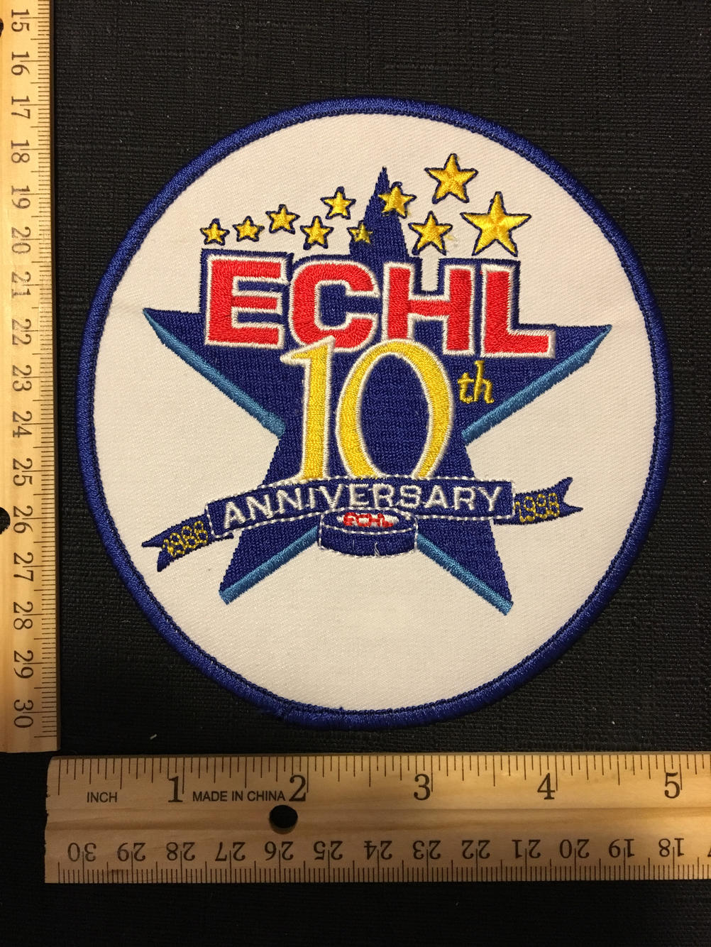 Extremely RARE 1998 ECHL 10th Anniversary Hockey Jersey Patch ...