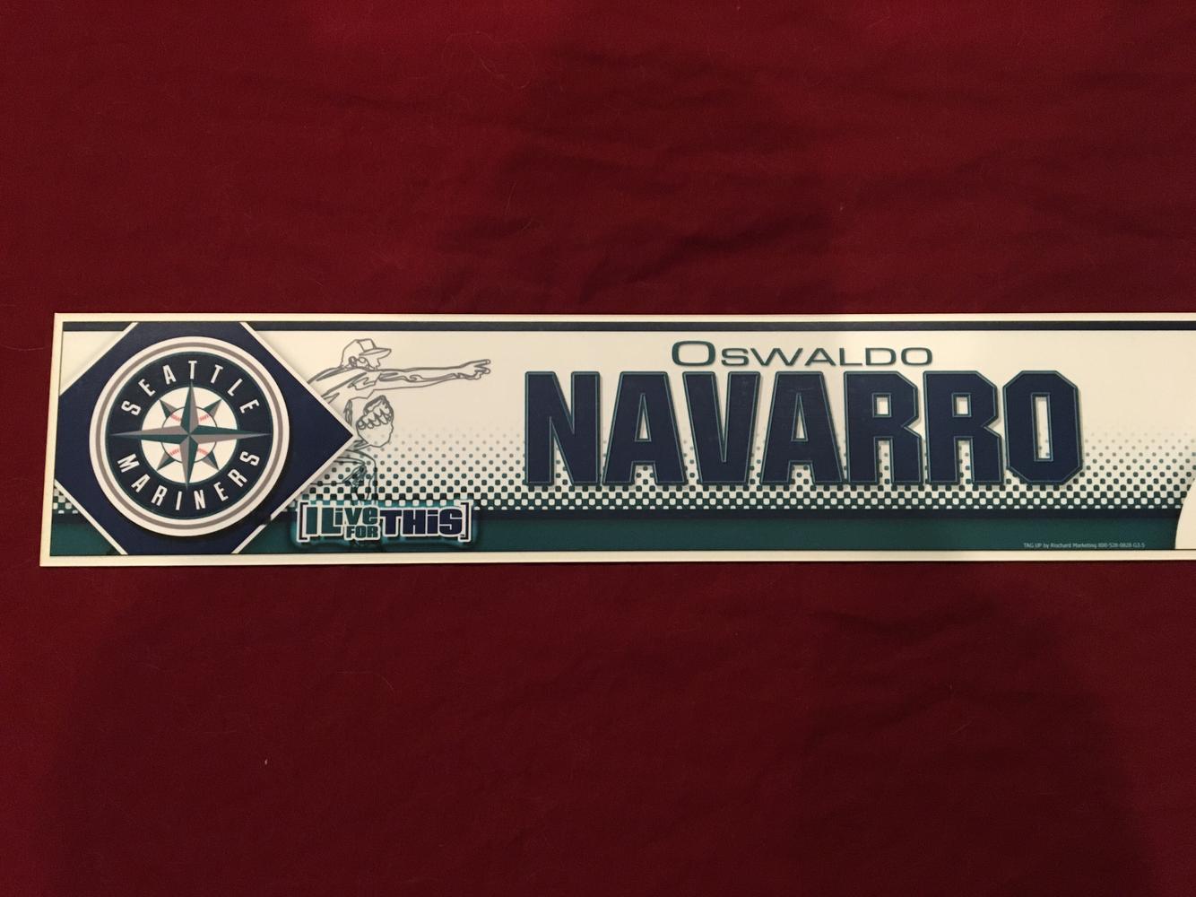 MLB Oswaldo Navarro #17 Seattle Mariners Locker Room Nameplate Tag MLB ...