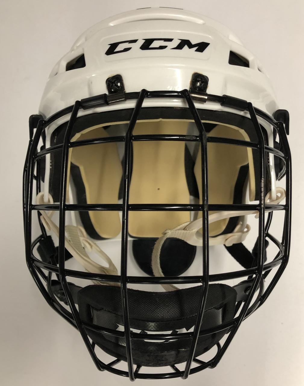 CCM VECTOR V08 PRO STOCK HOCKEY HELMET SMALL WHITE WITH MEDIUM CCM CAGE ...