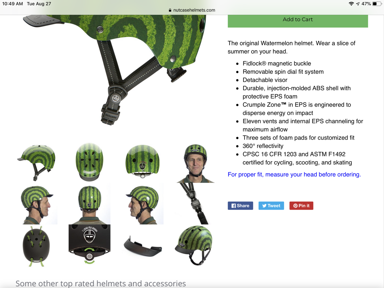 Nutcase “ I love my brain” watermelon helmet | SidelineSwap