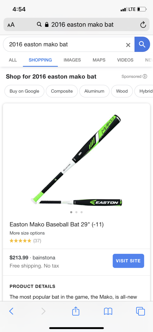 Green 2016 Easton Mako Bat | SidelineSwap