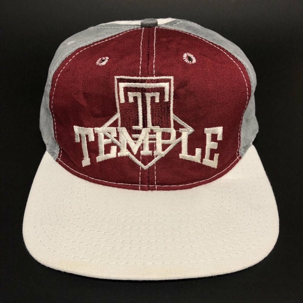 Vintage Temple University Owls Snapback Hat The Game Split Bar Circle ...