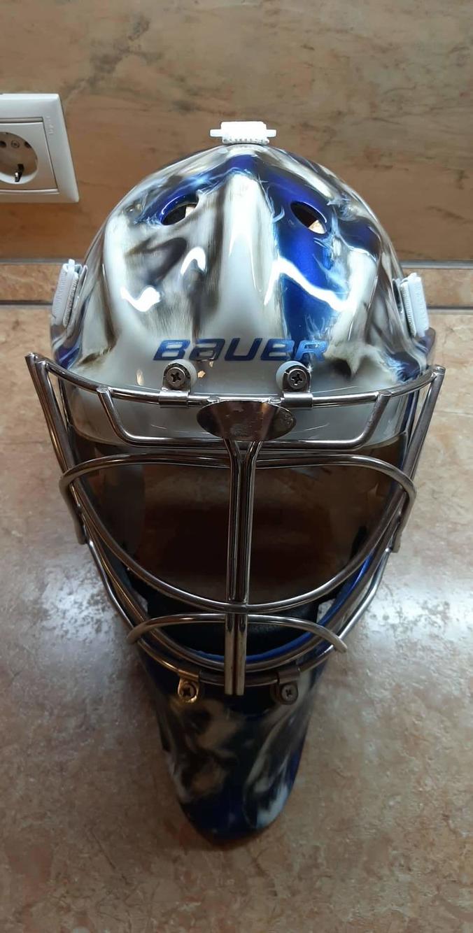 Silver New Senior Goalie Mask Pro Stock | SidelineSwap