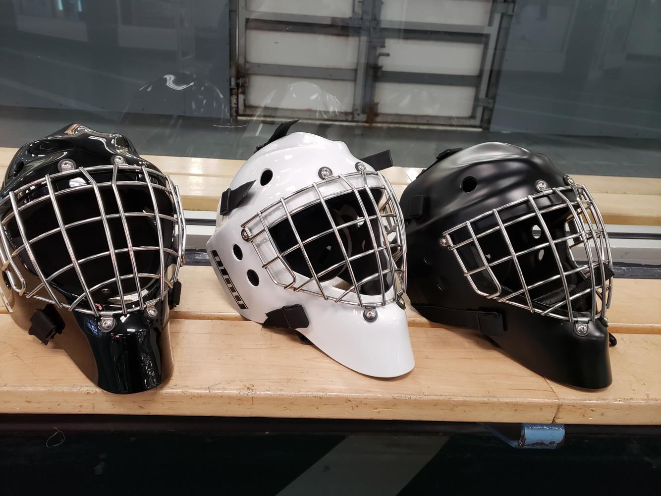 Otny X 1 white (New) Junior Goalie Mask Pro Stock | SidelineSwap