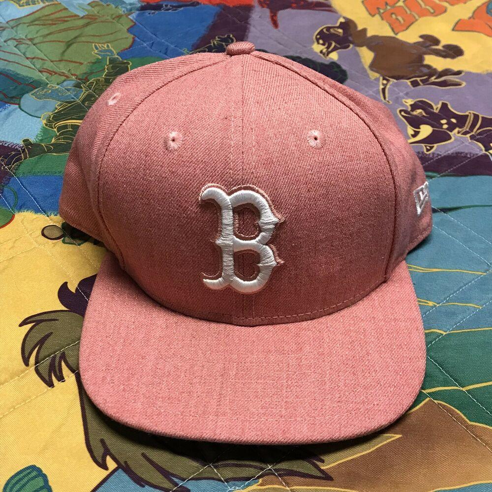 Boston Red Sox New Era Snapback Hat Cap MLB Baseball Red Pink Mens ...