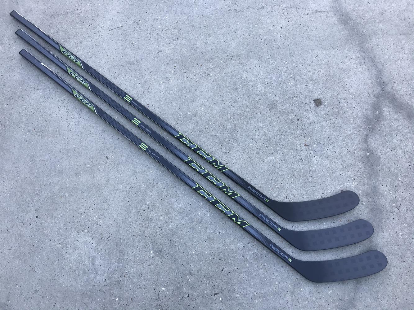 3 PACK CCM RibCor Reckoner Pro Stock Hockey Stick 85 Flex Left Heel ...