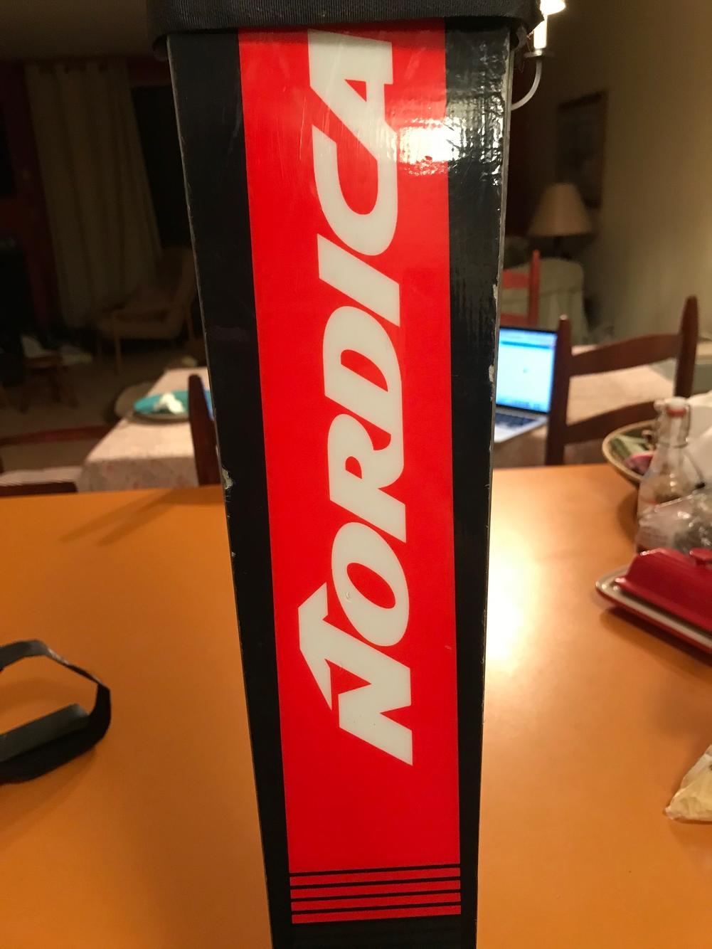 Used Nordica Racing Dobermann SL WC Skis 165 With Marker 18s and | SidelineSwap