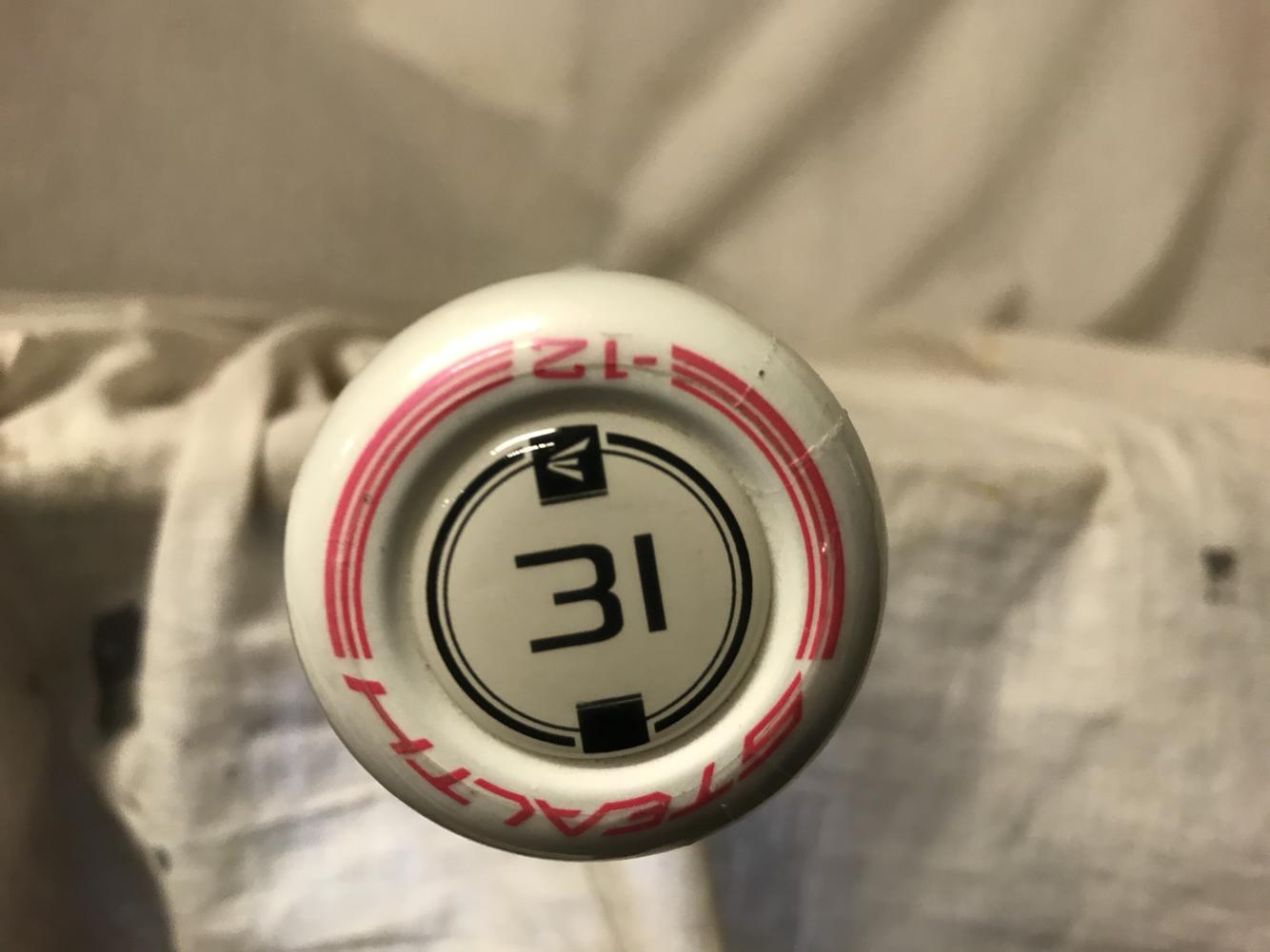 White New Easton Alloy Stealth Bat (-12) 19 oz 31" | SidelineSwap