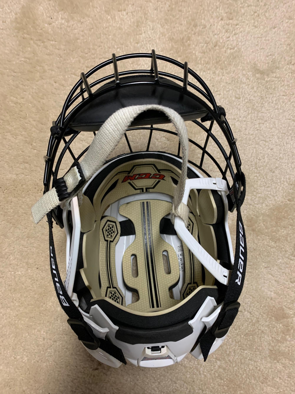 CCM Resistance 110 White Medium Helmet w/ Bauer Profile II Black Large ...