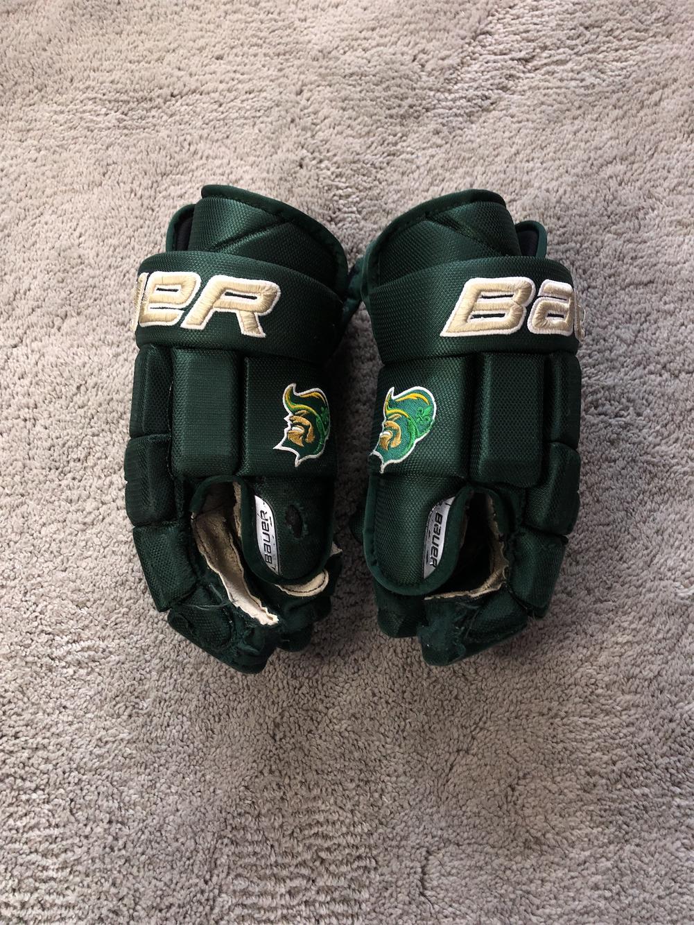 Green Used Bauer 4 Roll 15" Pro Stock Gloves | SidelineSwap