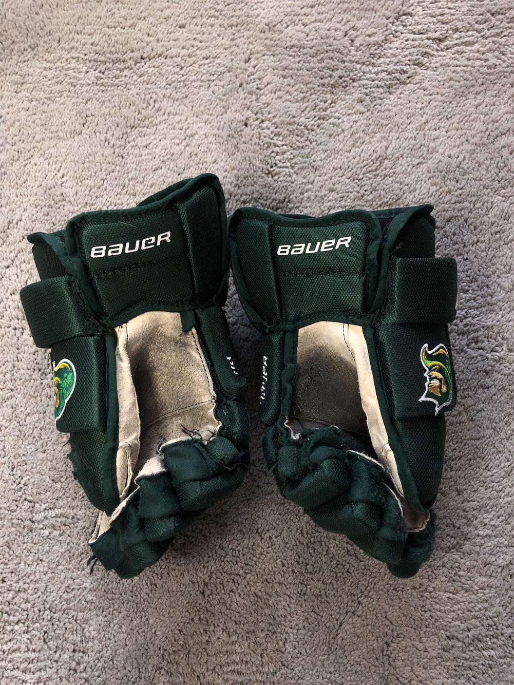Green Used Bauer 4 Roll 15" Pro Stock Gloves | SidelineSwap