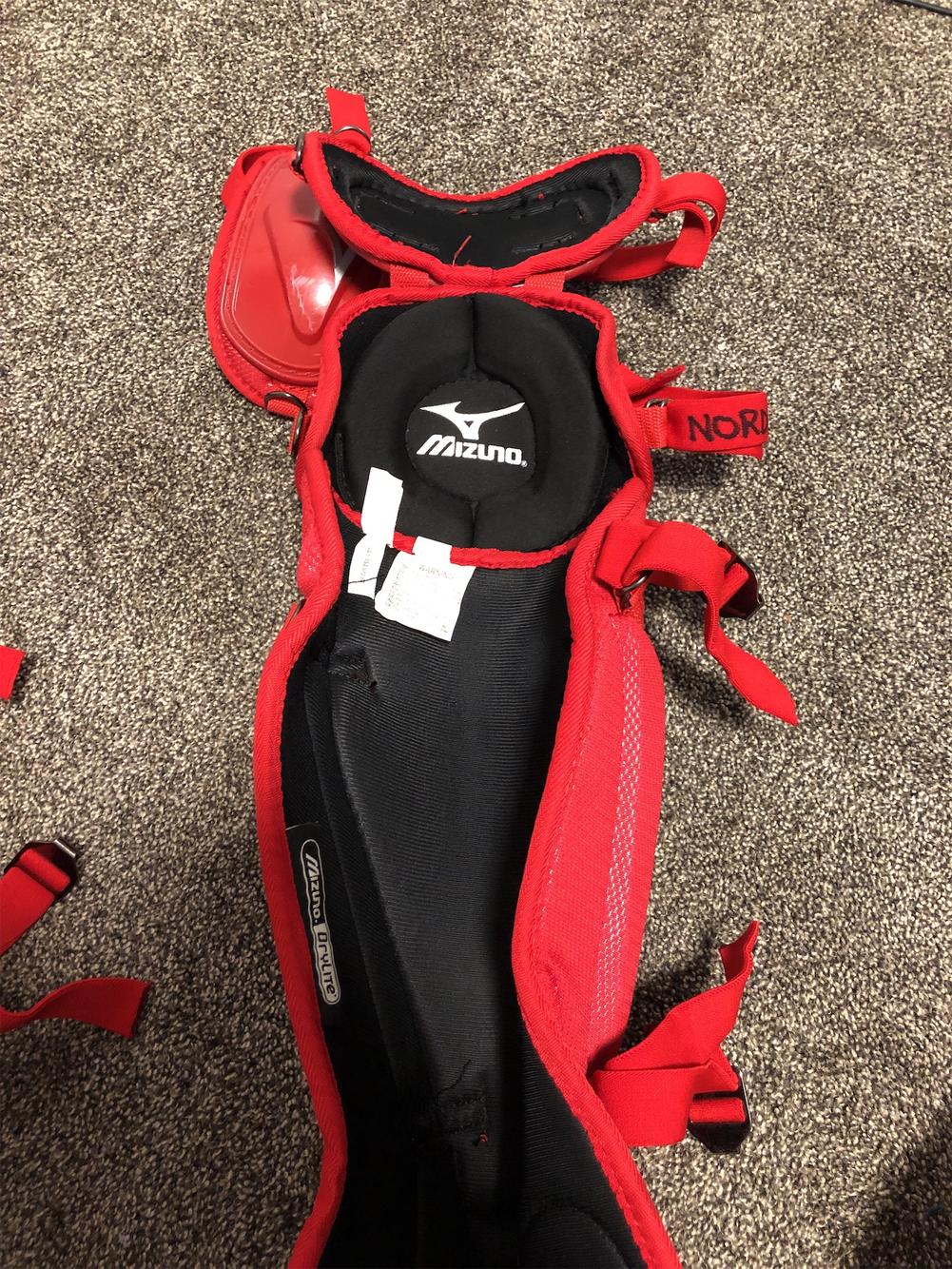 Red Used Mizuno Samurai Catcher's Leg Guard | SidelineSwap