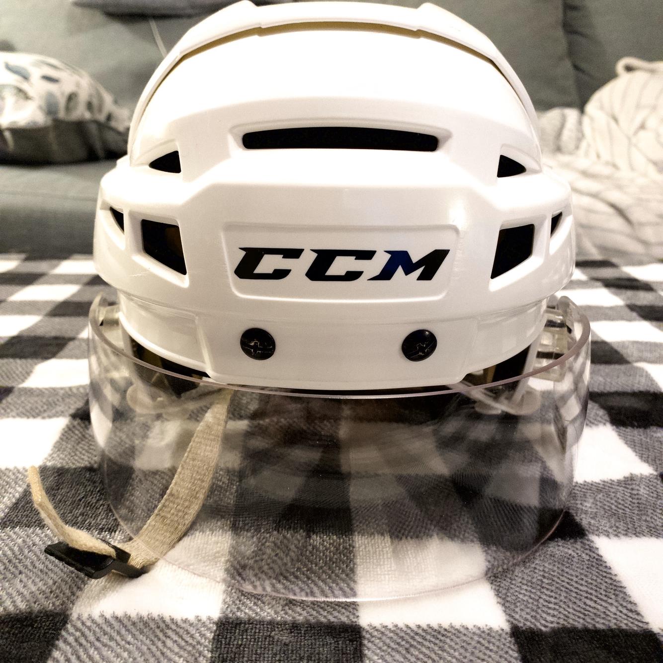 White Used Large CCM Vector V08 Pro Stock Helmet | SidelineSwap