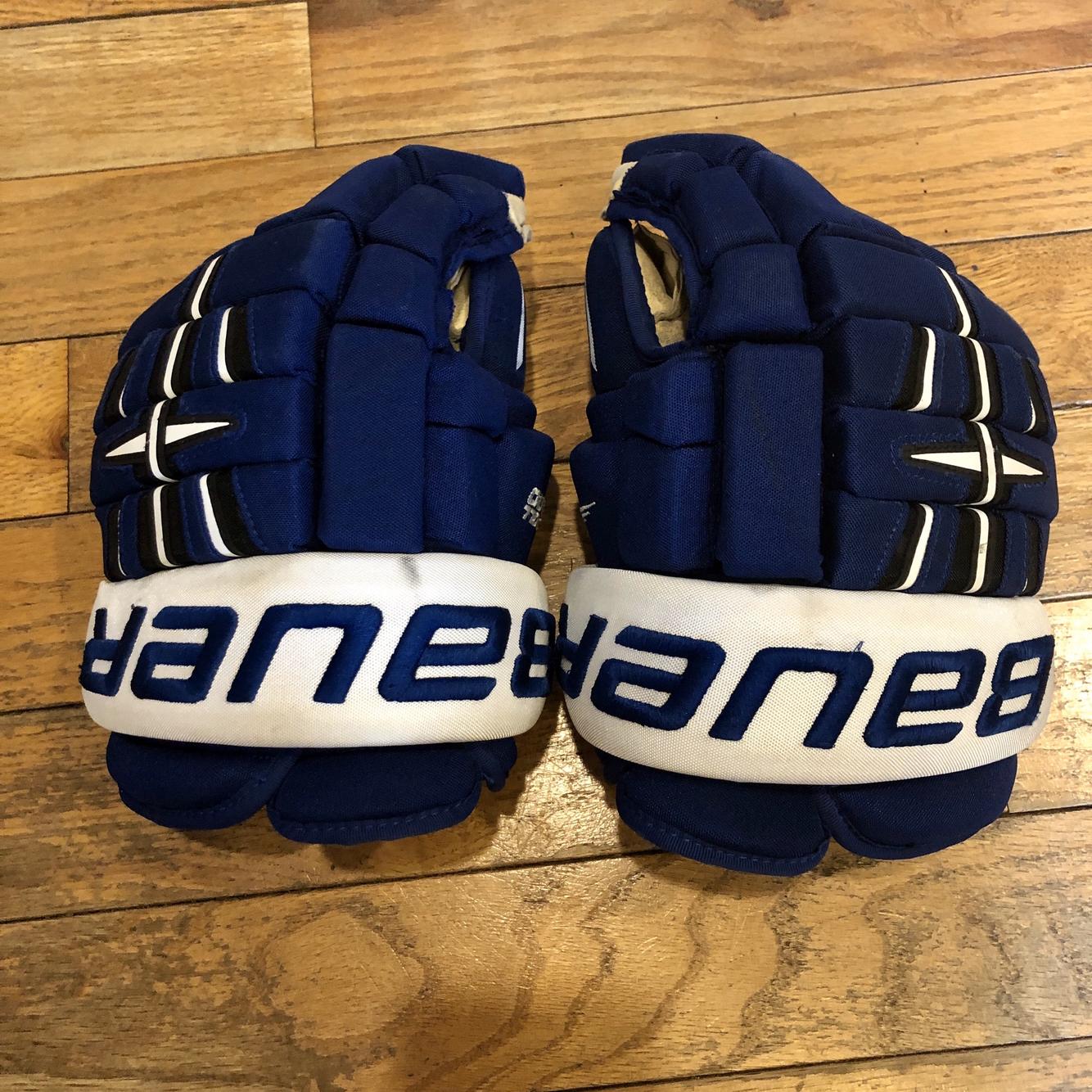 Blue Used Bauer 4 Roll 14" Pro Stock Gloves | SidelineSwap