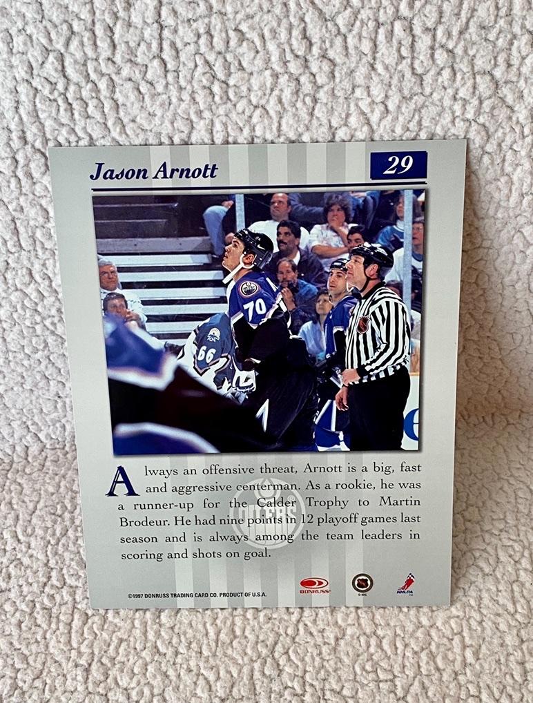 NEW: JASON ARNOTT DONRUSS STUDIO 97-98 8x10 Hockey Card Portrait ...