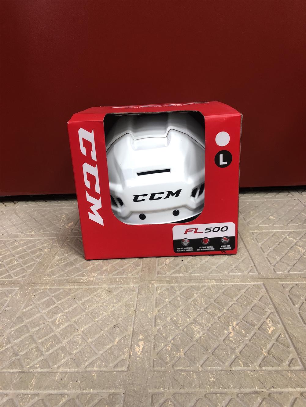 White New Large CCM FL500 Helmet | SidelineSwap