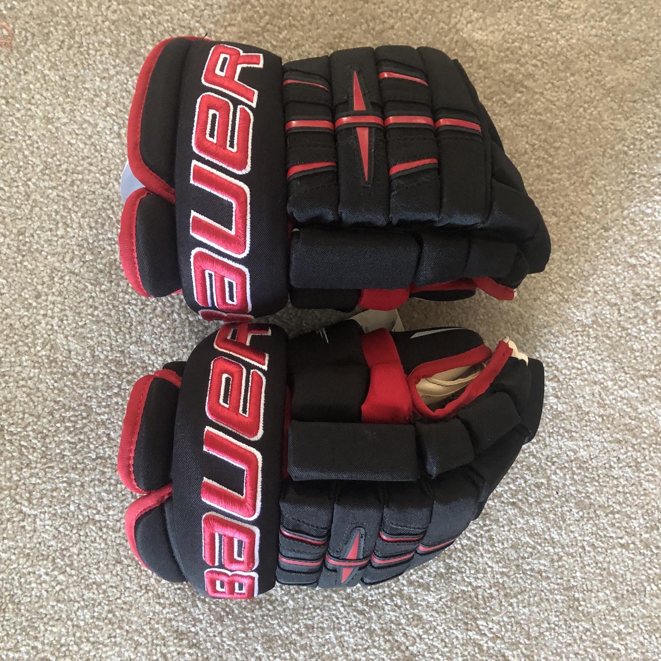 Black New Bauer Classic 4-Roll 14" Pro Stock Gloves | SidelineSwap
