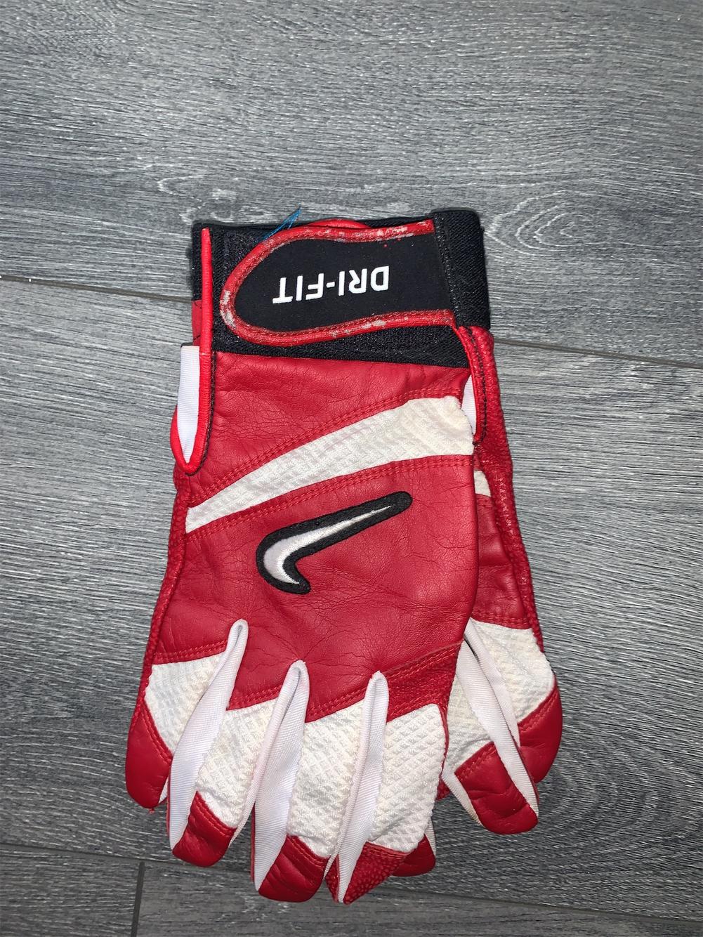 Red & White Used XL Nike Dri-Fit Batting Gloves | SidelineSwap