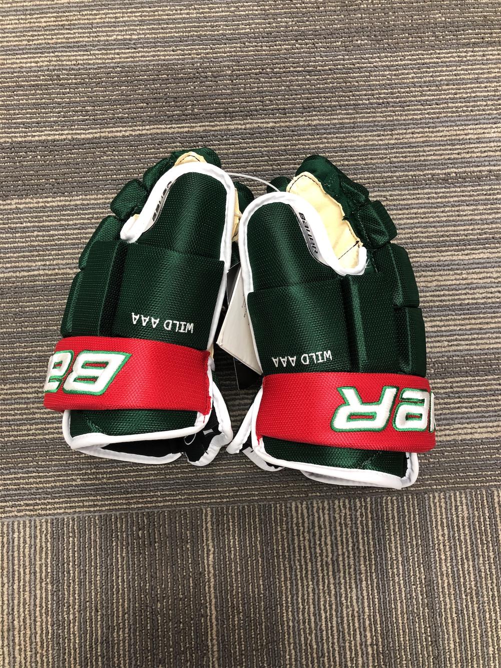 Green Senior Bauer 4 Roll Team Pro 13" Pro Stock Gloves | SidelineSwap