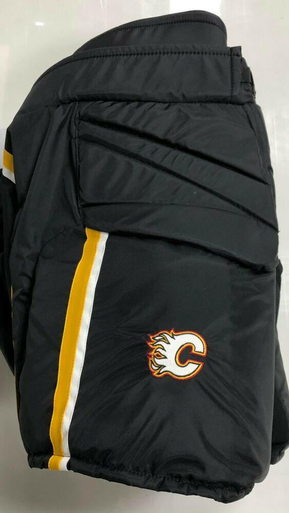 New CCM Pro Stock Calgary Flames Hockey Goalie Pants HPG14A Fit 1 +1 ...