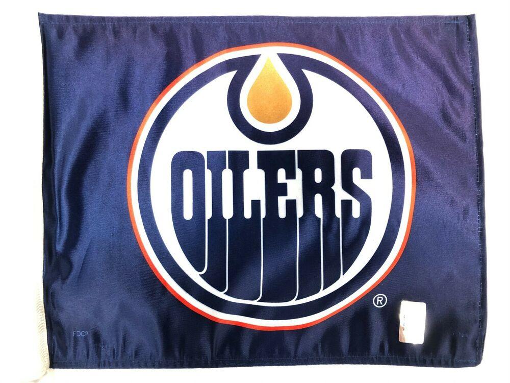 New Edmonton Oilers NHL Car window flag 11.5" x 13.5" vehicle hockey ...