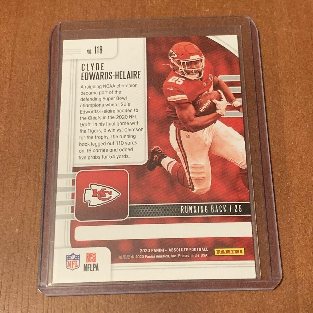 Clyde Edwards-Helaire KC Chiefs 2020 Panini Absolute Football Rookie ...