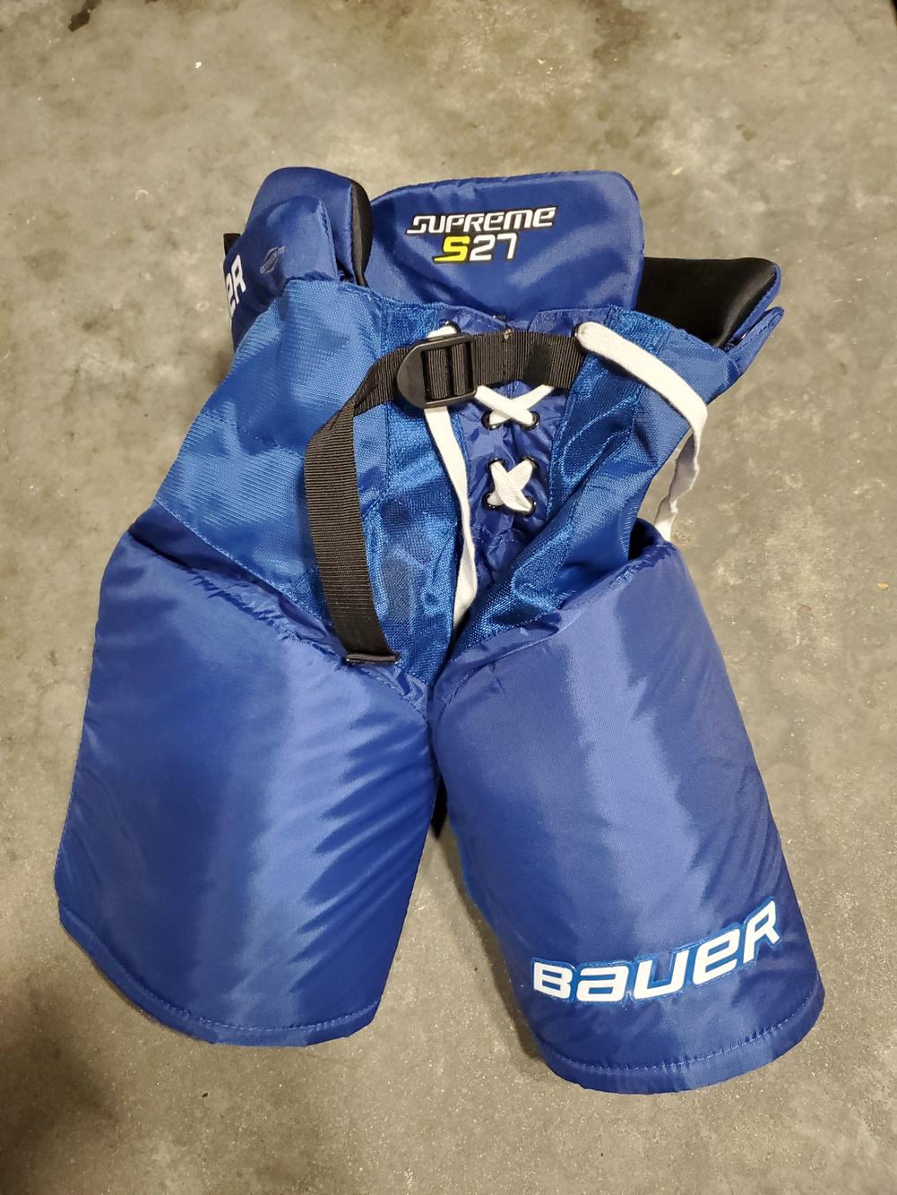 Blue New Junior Large Bauer Supreme S27 Hockey Pants | SidelineSwap