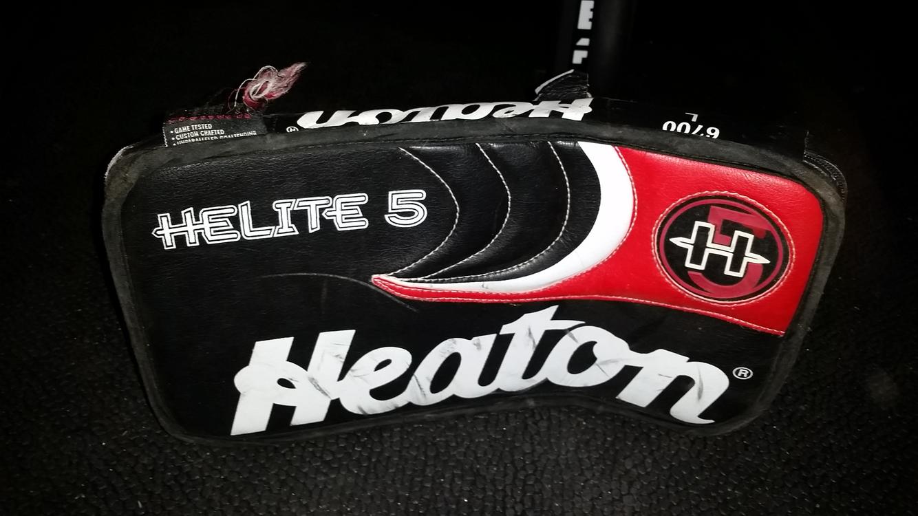 Red & Black Used Senior Heaton Regular helite 5 Goalie Blocker ...