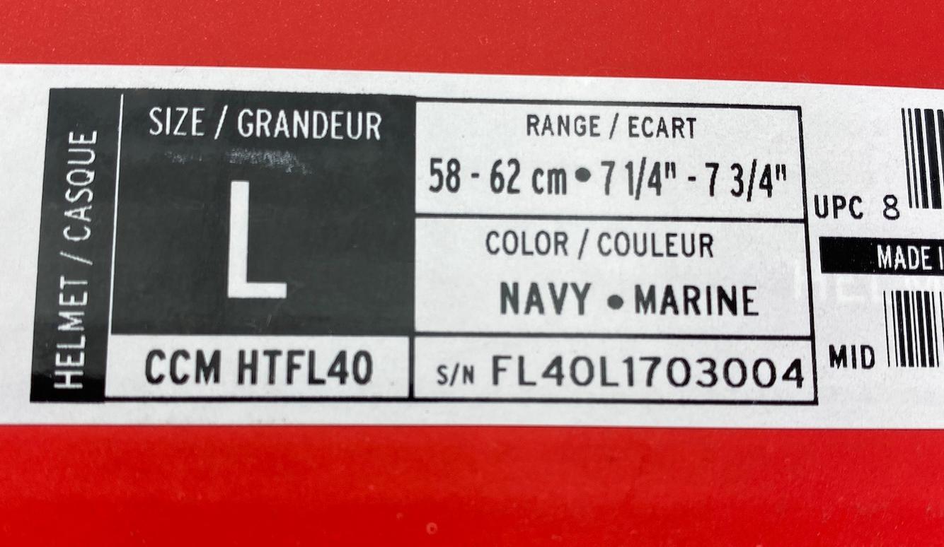 NEW CCM FL40 Large Navy Blue Helmet | SidelineSwap