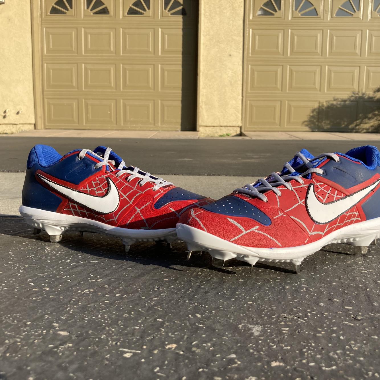 Nike Varsity Low Custom "Spiderman" Cleats | SidelineSwap