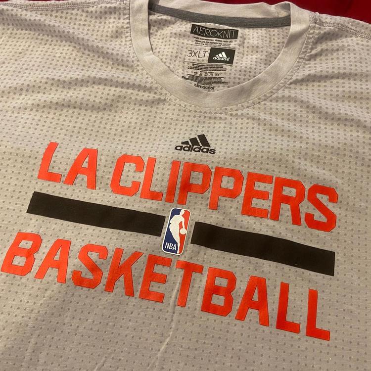 Adidas Los Angeles Clippers Team Issued Gray Adult T-Shirt NWOT ...