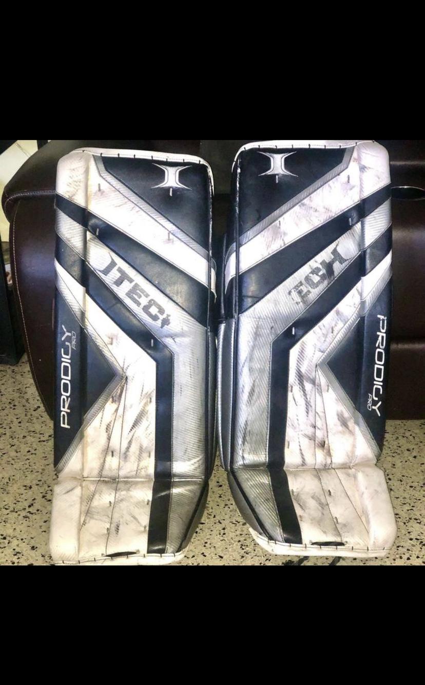 Black Senior 34" Itech Prodigy Pro Goalie Leg Pads | SidelineSwap