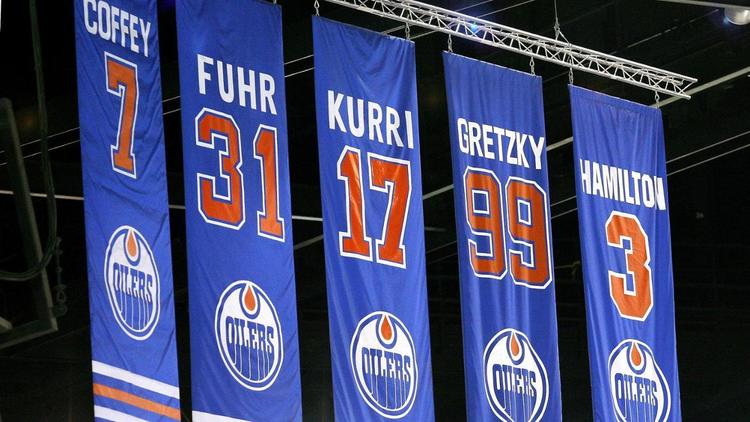 Edmonton Oilers Vinyl Decal Replica Stanley Cup Banners and Retired ...