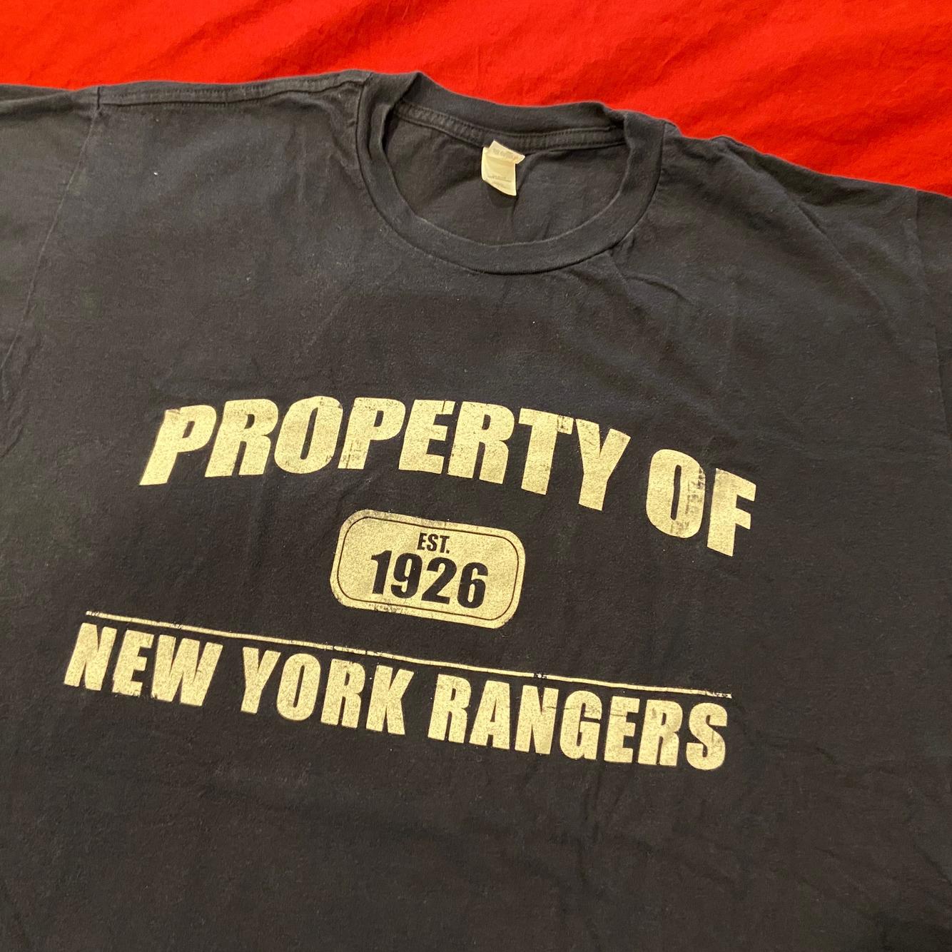 New York Rangers Team Issued Blue Adult Large T-Shirt | SidelineSwap
