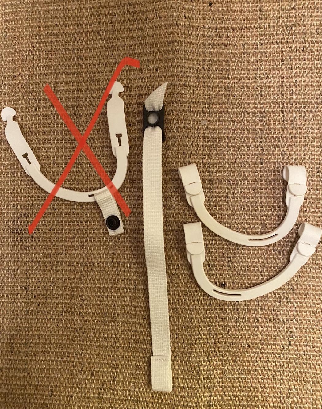 White Used CCM/Reebok Ear Slings (2) + White Chin Strap | SidelineSwap