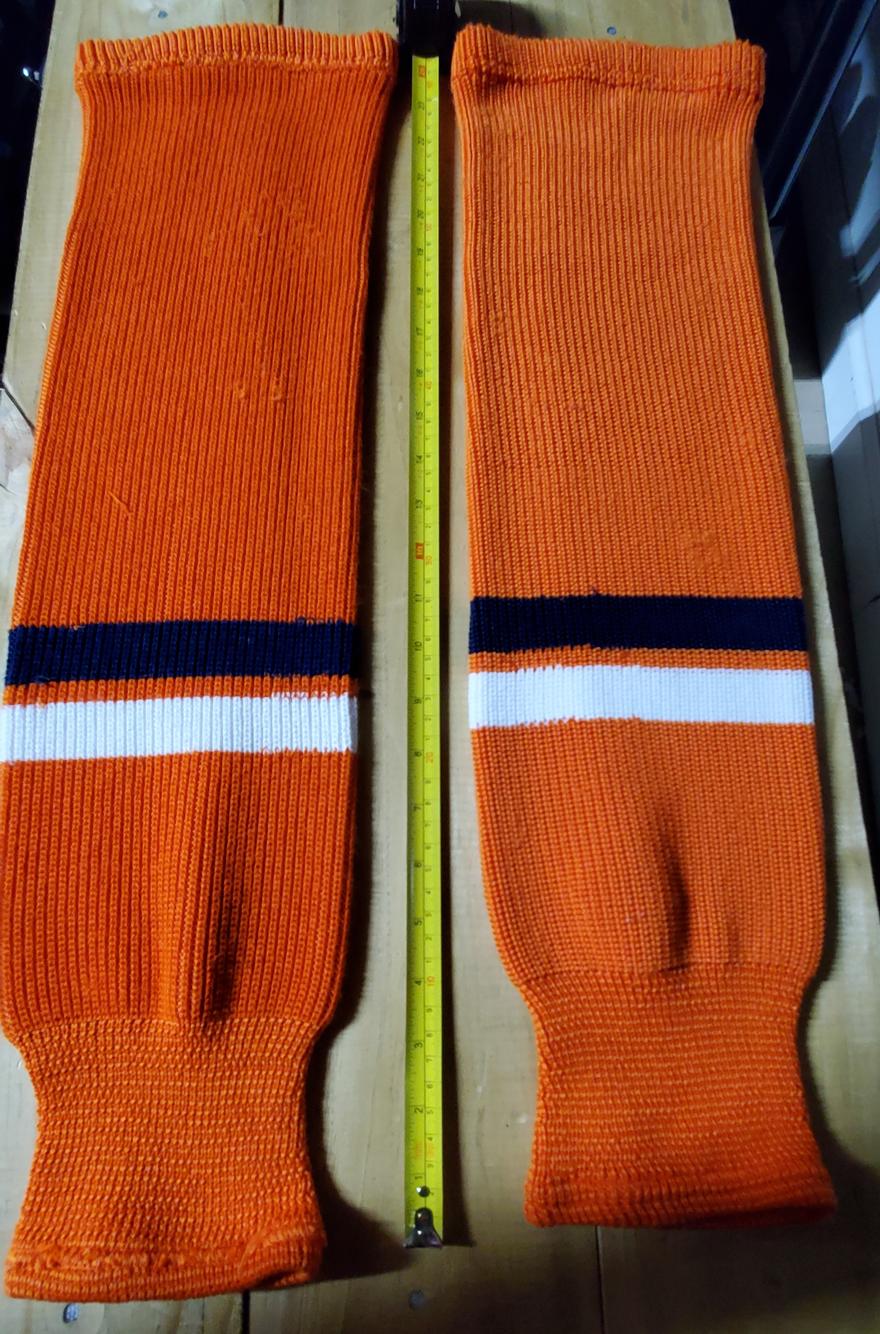 25" knitted hockey socks ^ OILERS colors | SidelineSwap