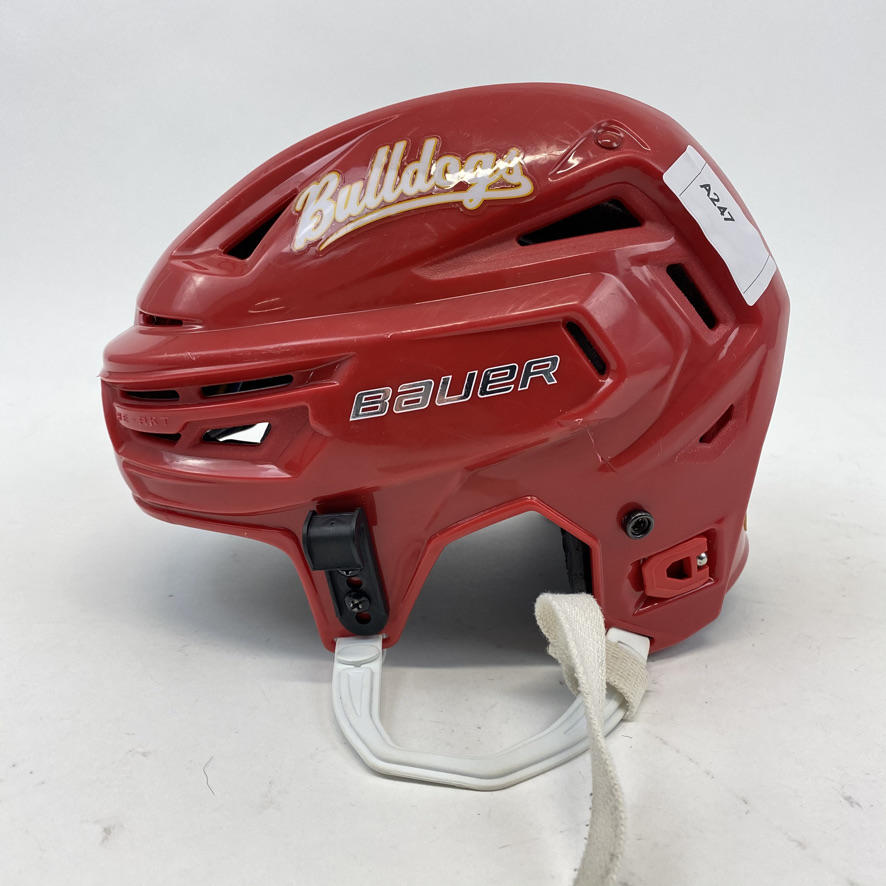 Used Red Bauer Re-Akt 150 Helmet | Senior Medium | NCAA D1 | A247 ...