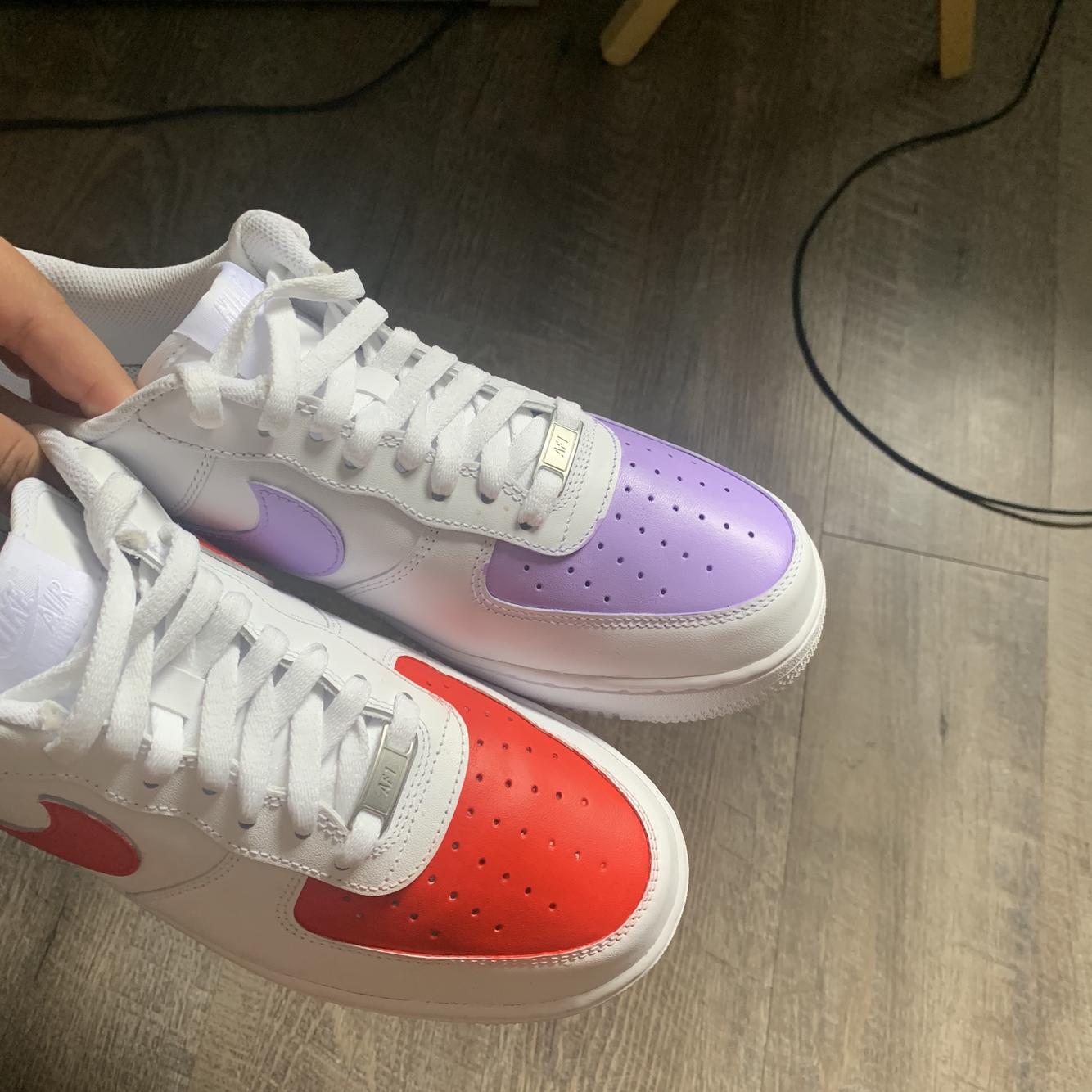 Custom Nike AF1s (red and Lilac) | SidelineSwap